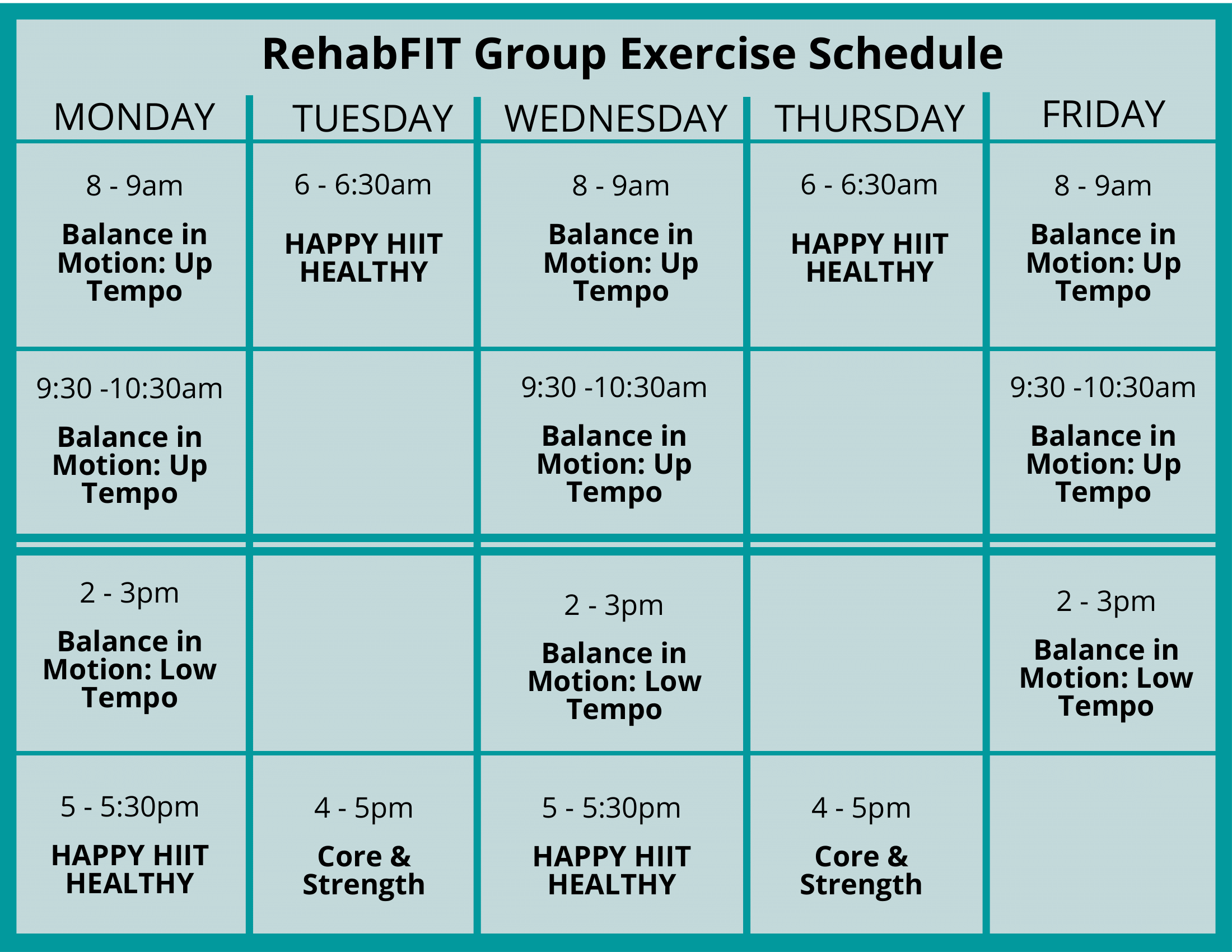 RehabFit Classes - Speare Memorial Hospital